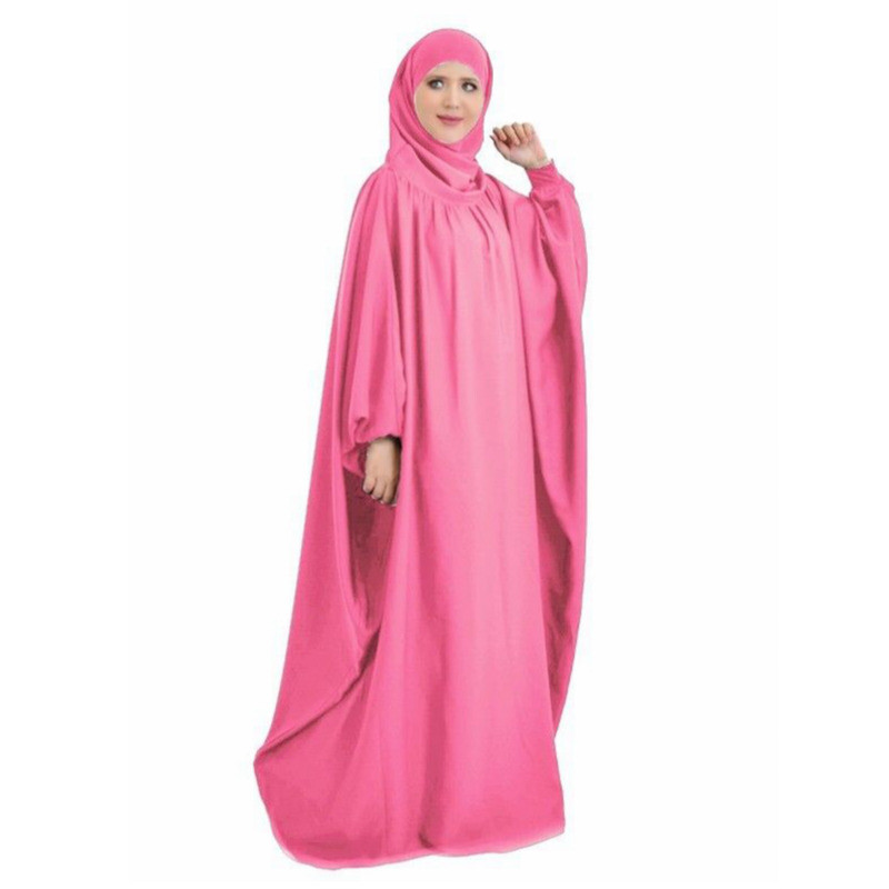 Eid Muslim Prayer Garment Dress Hooded Women Abaya Long Khimar Gown ...