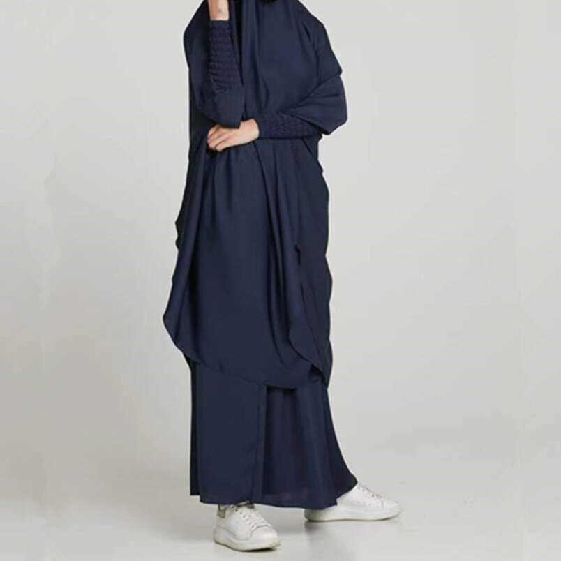 Eid Hooded Muslim Prayer Garment Women Abaya Jilbeb Hijab Dress 2 Piece ...