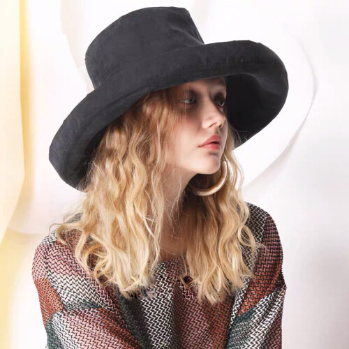 Sun Hats For Women Harajuku Wide Brim Fold Bucket Hat Fedoras Beach ...