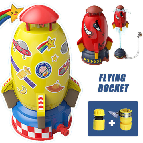 (White) Sprinkler Rocket Water Play Space Rocket Launcher Toy Kids ...