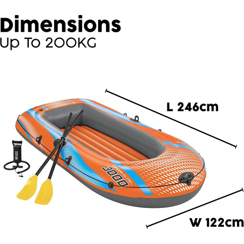 Bestway Kondor 3000 Inflatable Boat Raft, Rubber Dinghy on OnBuy
