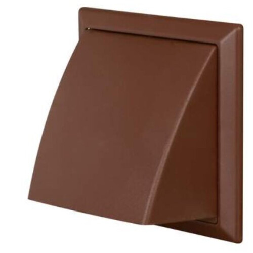 Domus 4902B Cowled Extractor Fan Grille with Damper 100mm/4" (Brown) on ...