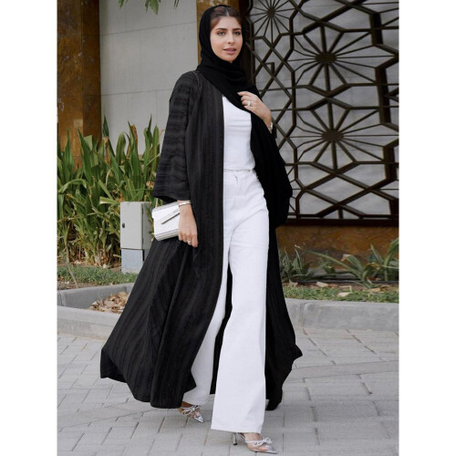 Open Abaya Muslim Woman Kimono Islamic Clothes Kaftan Hijab Robe Dubai ...