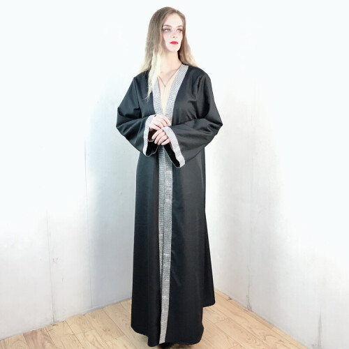 Ramadan Abayas for Women Kimono Cardigan Open Abaya Dubai Satin Fabric Arabic Muslim Hijab Dress ...