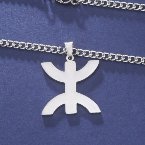 African Berbers Symbol Pendant Necklace Amazigh Letter Yaz Stainless ...