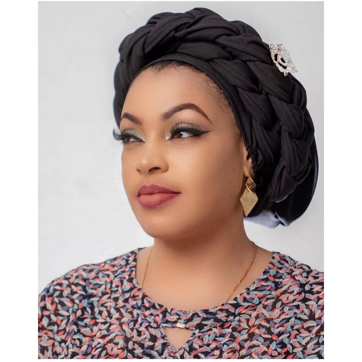 African Turban Cap Women African Gele Headtie with Diamond Muslim ...