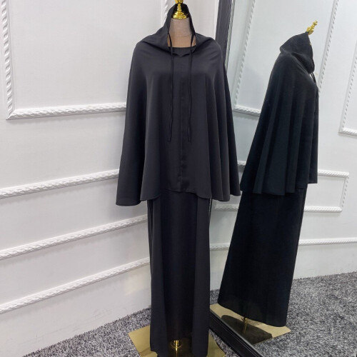 2 Piece Sets Eid Hooded Muslim Women Hijab Dress Prayer Garment Jilbab ...