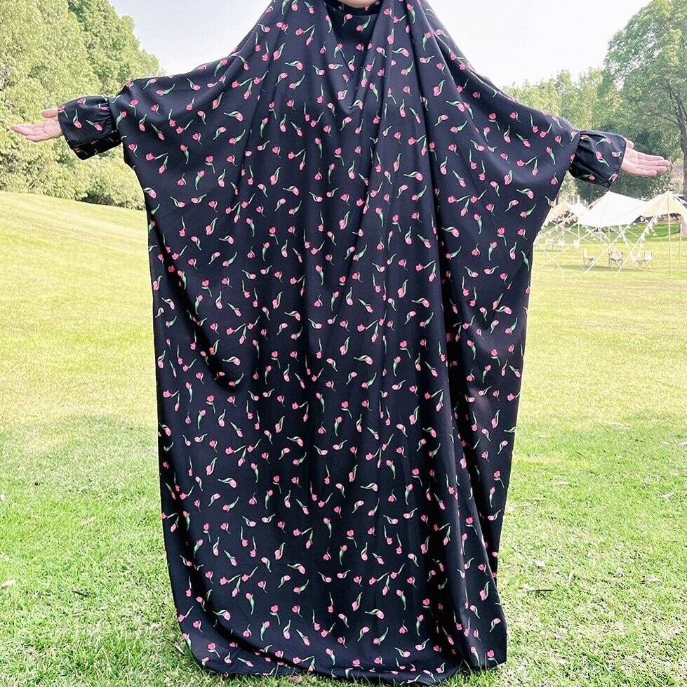 Eid Hooded Muslim Women Hijab Dress Prayer Garment Jilbab Abaya Long ...