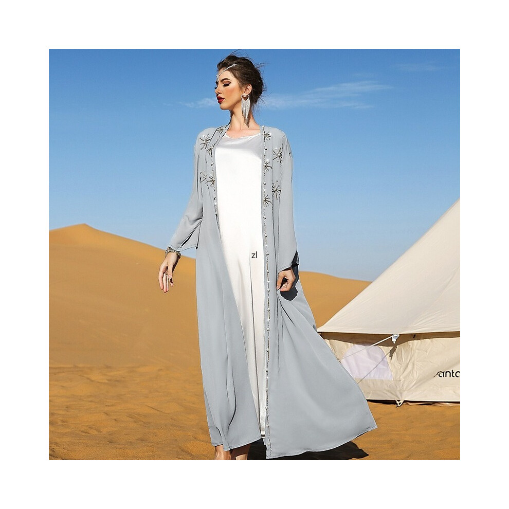 Ramadan Eid Open Abaya Dubai Kimono Kaftan Turkey Islam Muslim Hijab Dress Arabic Abayas for ...