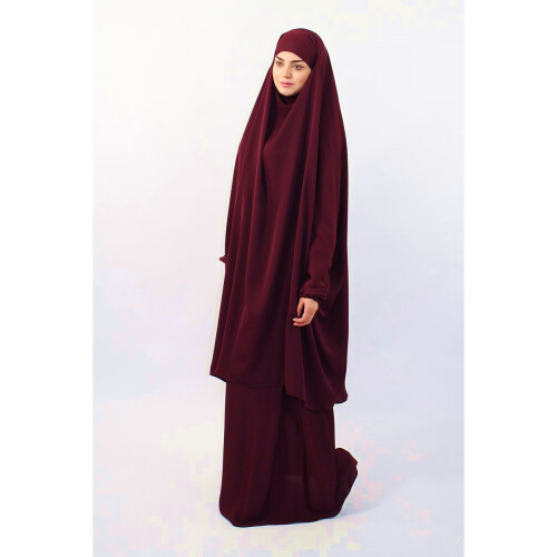 Prayer Garment Women Muslim Two Piece Skirts Set Khimar Islamic ...