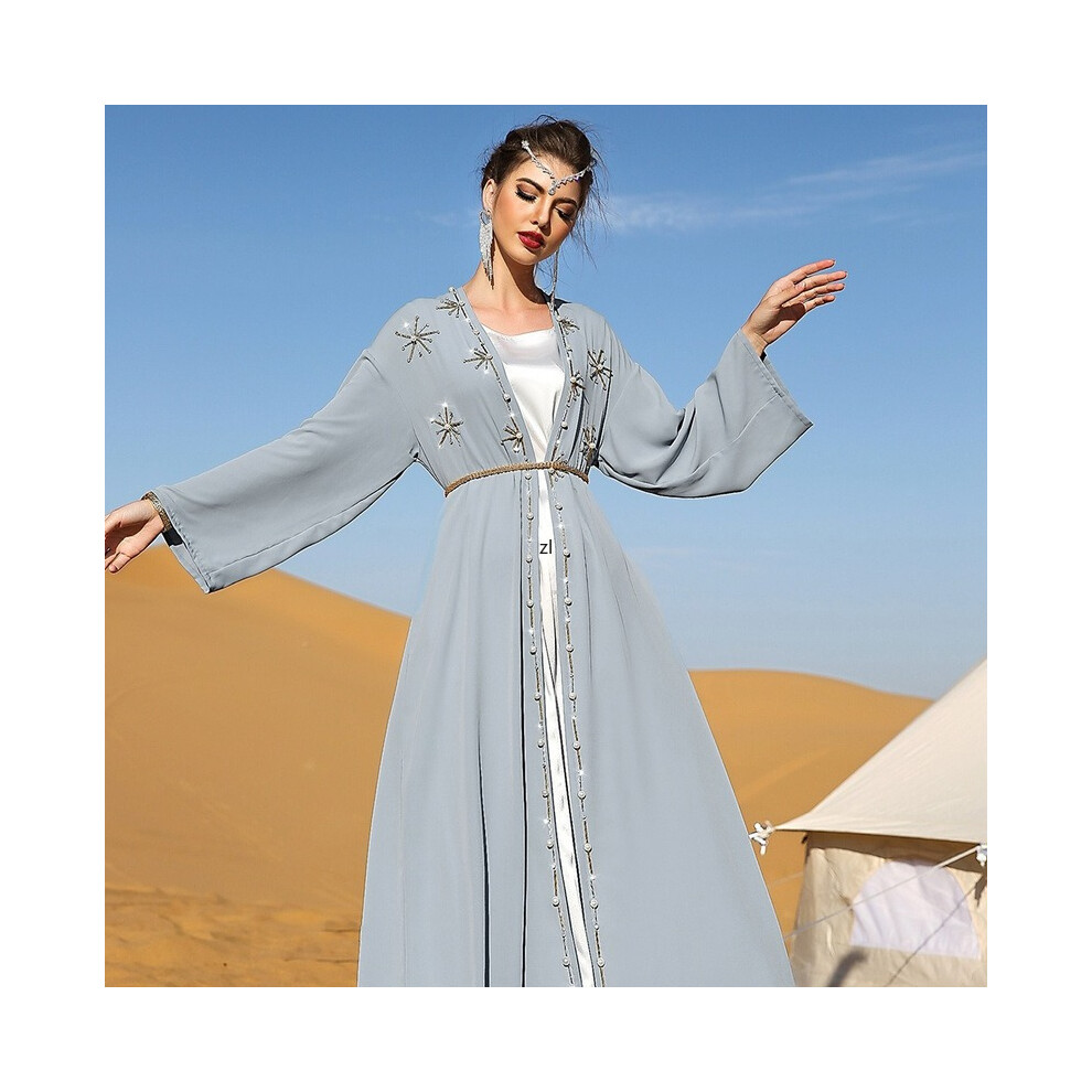 Ramadan Eid Open Abaya Dubai Kimono Kaftan Turkey Islam Muslim Hijab Dress Arabic Abayas for ...