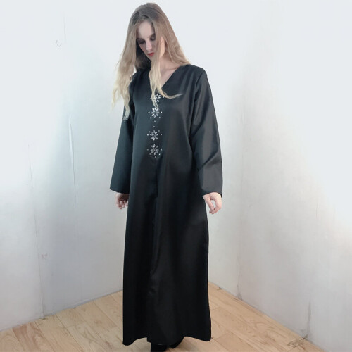 Ramadan Eid Dubai Abaya Turkey Muslim Women Silk Smooth Hijab Dress Musulmane Kaftan Robe ...