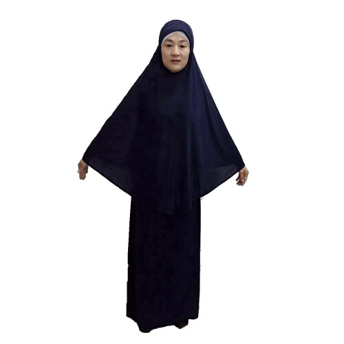 2pcs Khimar Women Prayer Clothes Set Umrah Eid Muslim Overhead Hijab ...