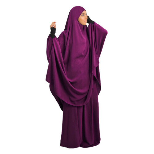 Eid Hooded Muslim Women Hijab Dress Prayer Garment Full Cover Khimar ...