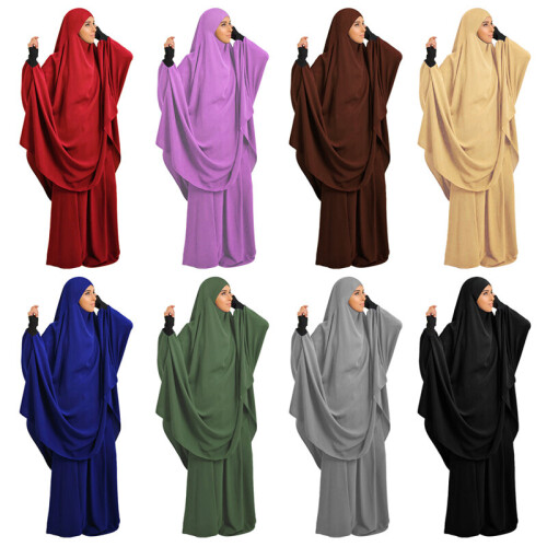 Eid Hooded Muslim Women Hijab Dress Prayer Garment Full Cover Khimar ...