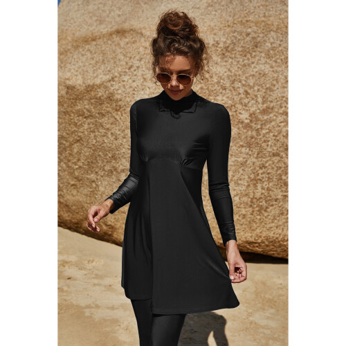 Muslim Swimwear Women Modest Loose Hijab Burkini Wear 2pcs Sport ...