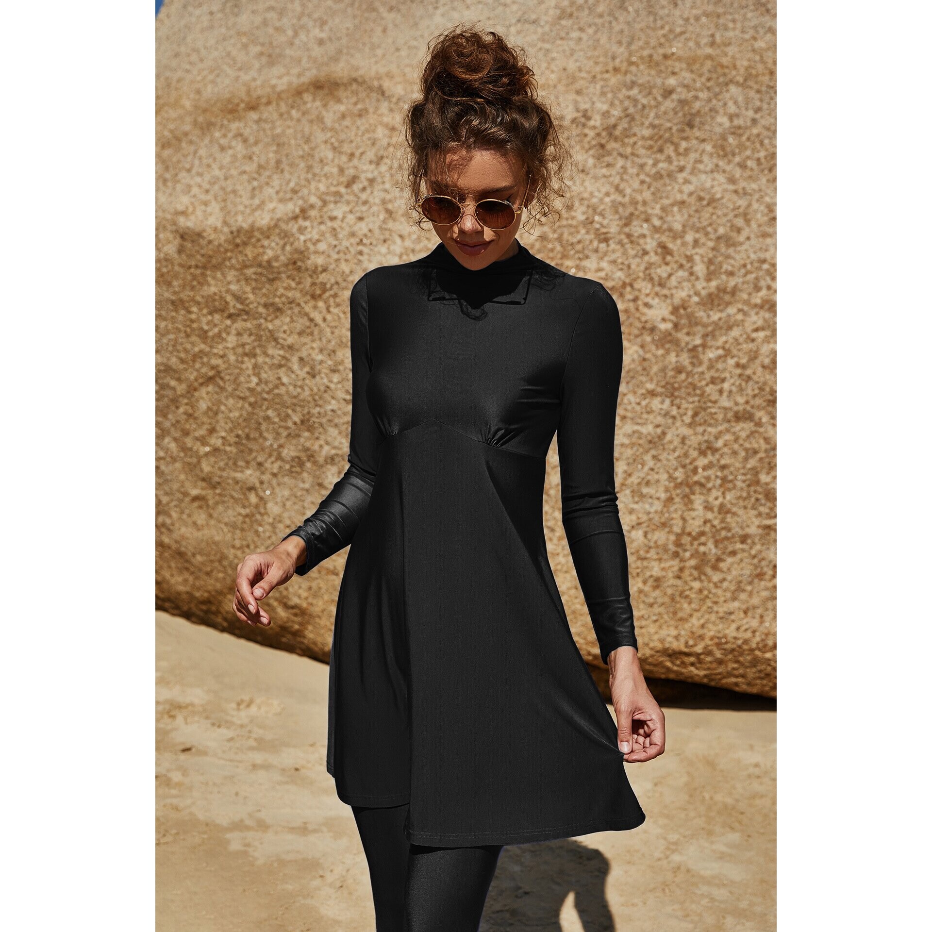 Muslim Swimwear Women Modest Loose Hijab Burkini Wear 2pcs Sport ...