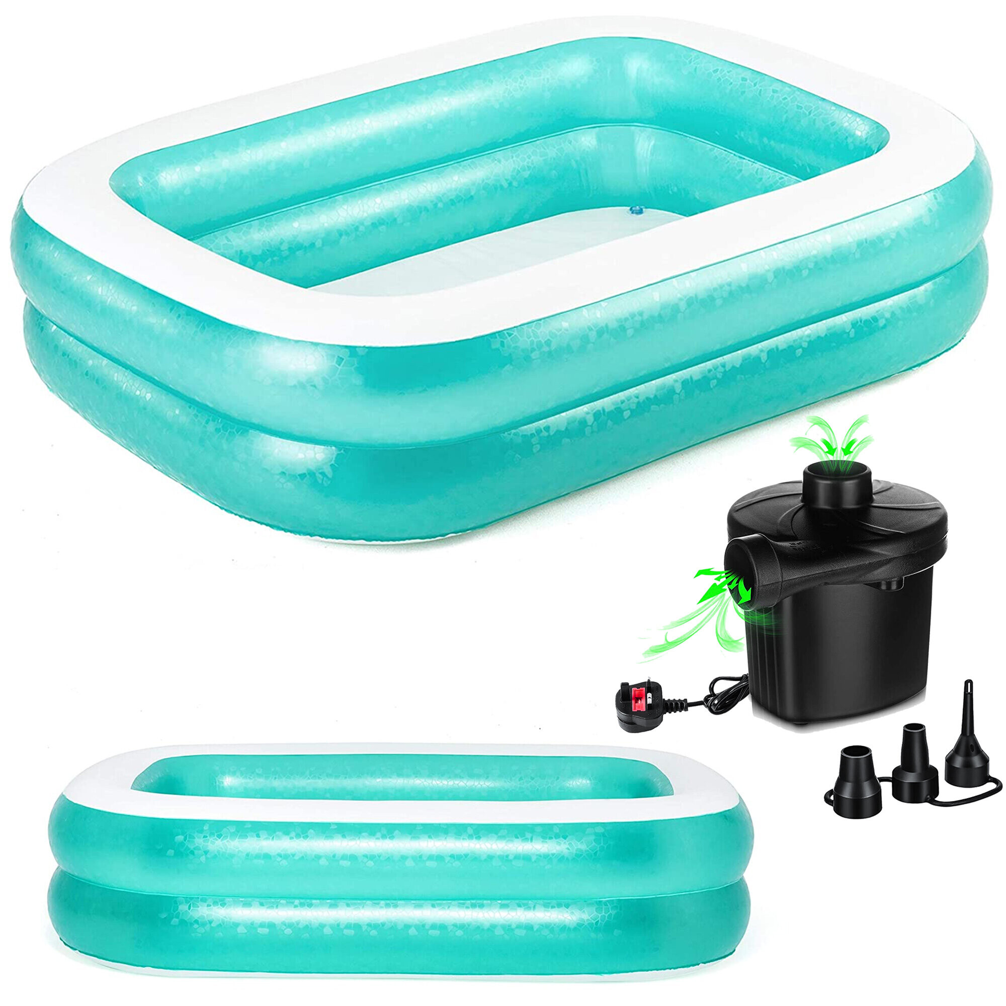 BESTWAY INFLATABLE FAMILY PATIO GARDEN RECTANGULAR PADDLING SWIMMING ...