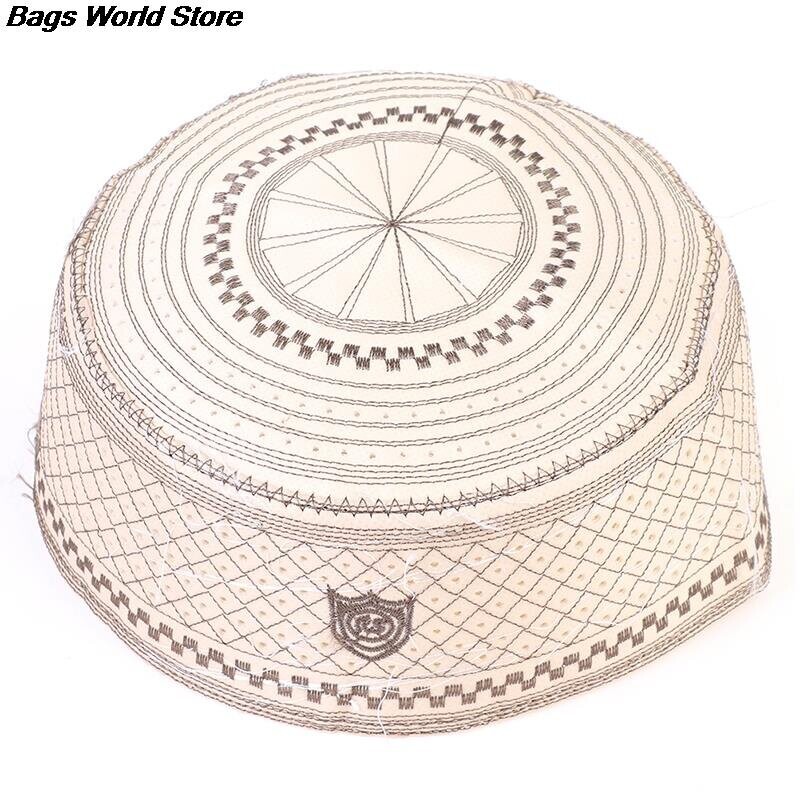 Muslim Hats Cotton Embroidery Arab Men Prayer Hat Musliman Turban Man ...