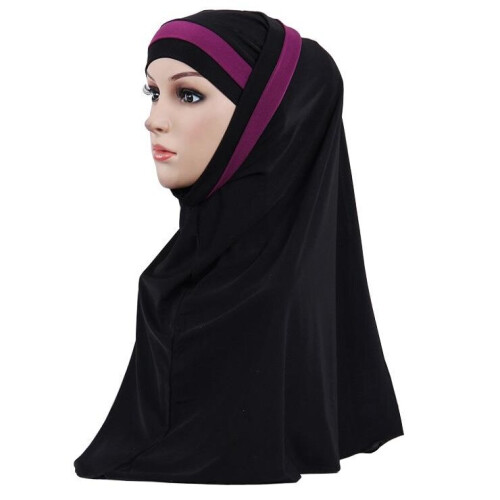 2 Pieces Muslim Women Headscarf Shawl Scarf Hijab Wrap Headwear Amira ...