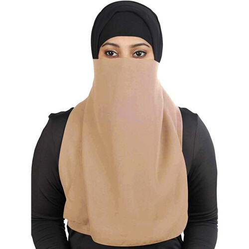 Muslim Women Veil Islamic Face Cover Arab Prayer Hijabs Hat Cap Full ...