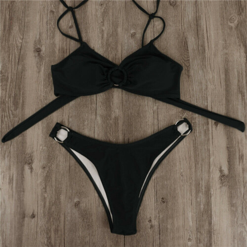 Sexy Brazilian Bikini Set Women Solid High Cut Bathing Suit Swimwear ...