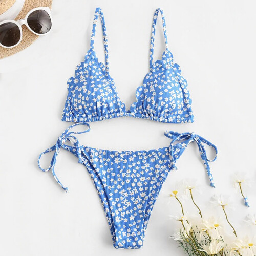 Floral Sexy Bikini Female Daisy Swimsuit Women Flower Printed Swimwear ...