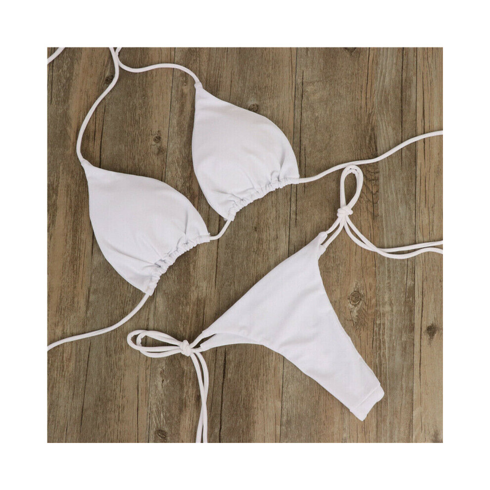 Summer Sexy Solid Mirco Bikini Sets Women Tie Side G-String Thong ...