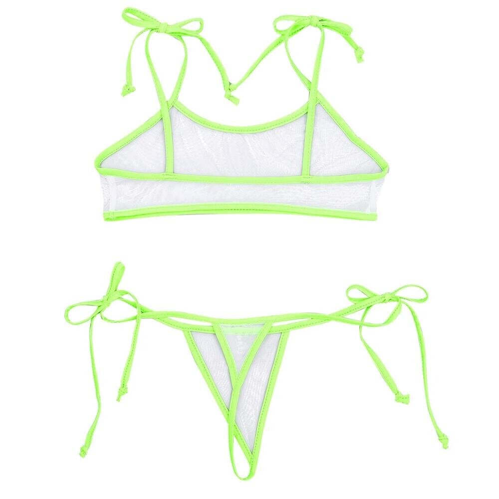 Adult Women Transparent Mesh Swimwear Sex Female Mini Micro Bikini ...