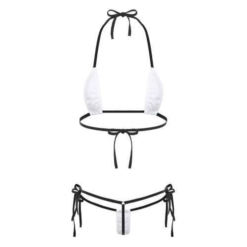 Womens Two-piece Micro Mini Bikini Set Brazilian Swimsuit Lingerie ...