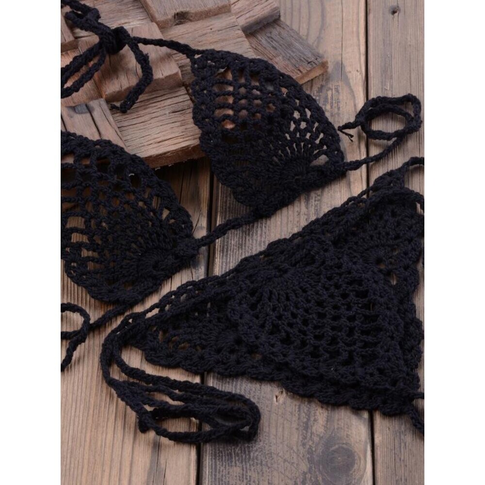 Crochet Micro Bikini Set Sexy Lingerie Set Mini Bikini Sunbathing Micro ...