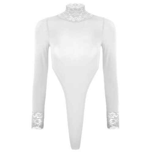 Catsuits Womens Body String Transparent Long Sleeve Turtleneck Hook ...