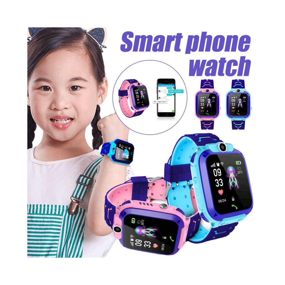 (Blue) Children Kids Smart Phone Watch HD Call Precise Positioning ...