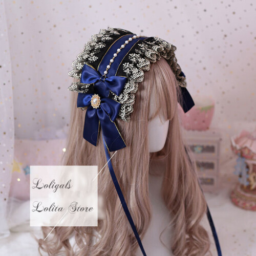 Gothic Lolita Headband Ruffled Lace Hairband with Chain on OnBuy
