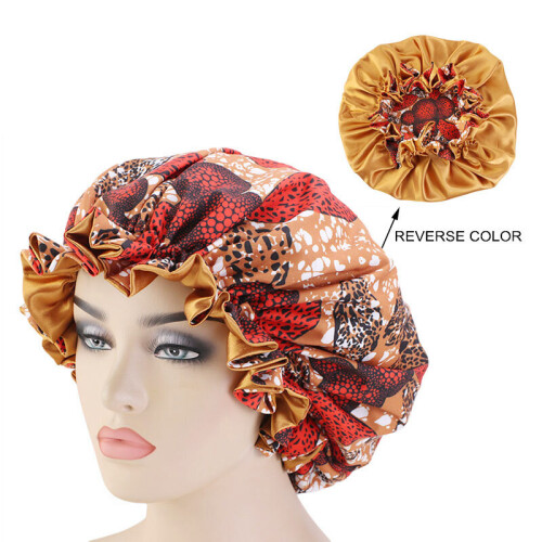 Extra large Satin Lined Bonnets Double layer women African print Satin ...