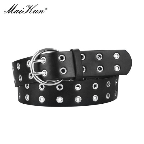 MaiKun Women Punk Goth Belts Leather Women Grunge Belt Halloween Double ...