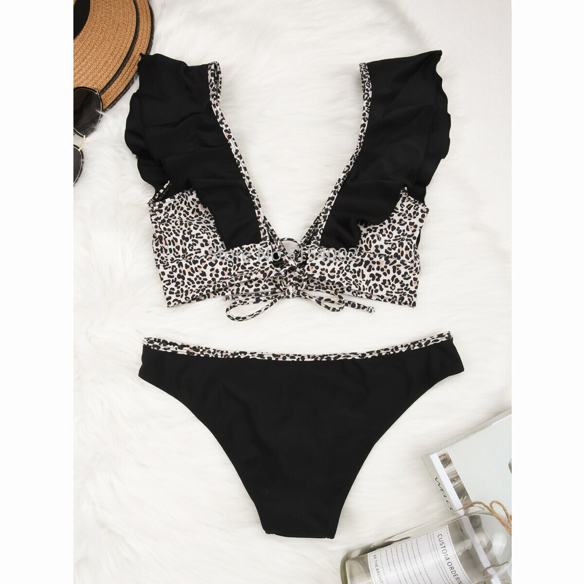 Ruffle Bikinis Push Up Bikini Set Micro Swimsuits Women Swimwear Thong ...