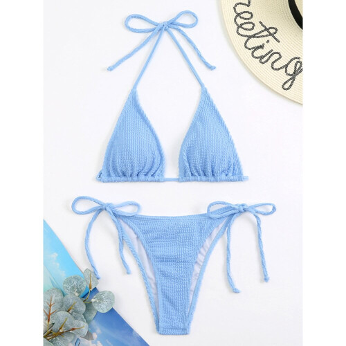 Bikini Micro Swimsuit Women Sexy Ribbed Push Up Thong Bikinis Set ...