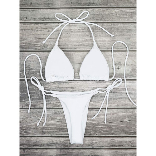 Bikinis Set Thong String Micro Bikini Woman Swimsuit Lace Up Two Piece ...