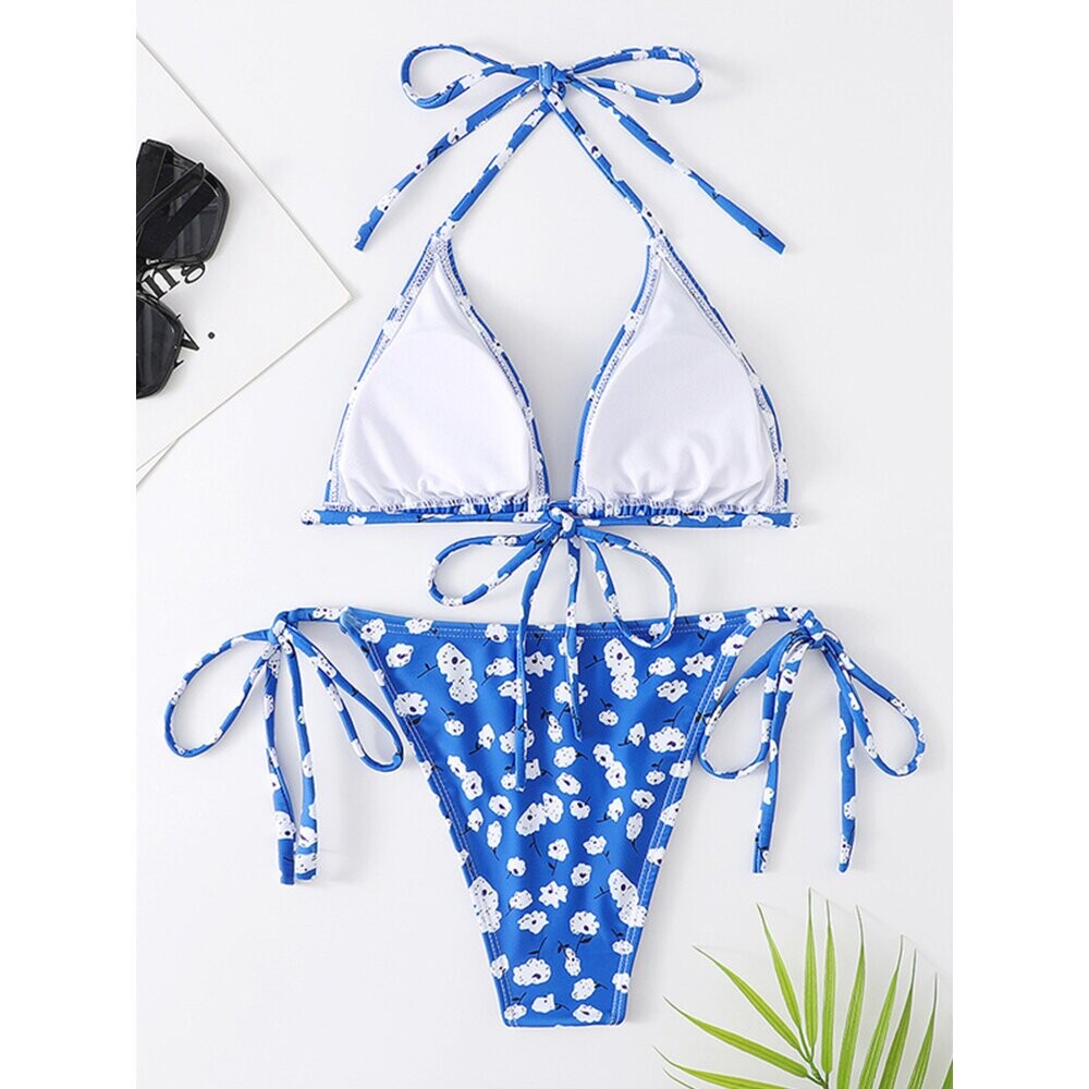 Micro Bikini Thong Women Swimsuit Print String Sexy Bikinis Set ...
