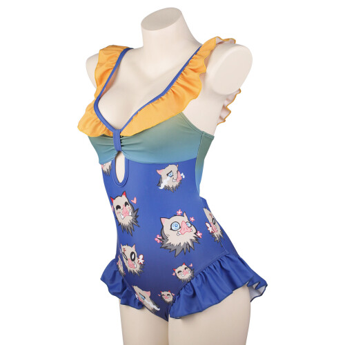 Women's Hashibira Inosuke Swimsuit Anime Demon Slayer Cosplay Bathing ...