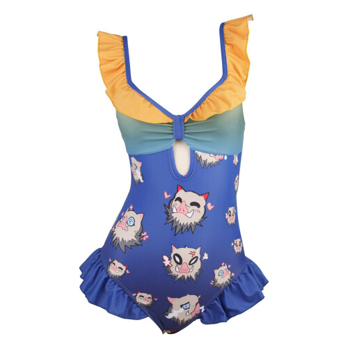 Women's Hashibira Inosuke Swimsuit Anime Demon Slayer Cosplay Bathing ...