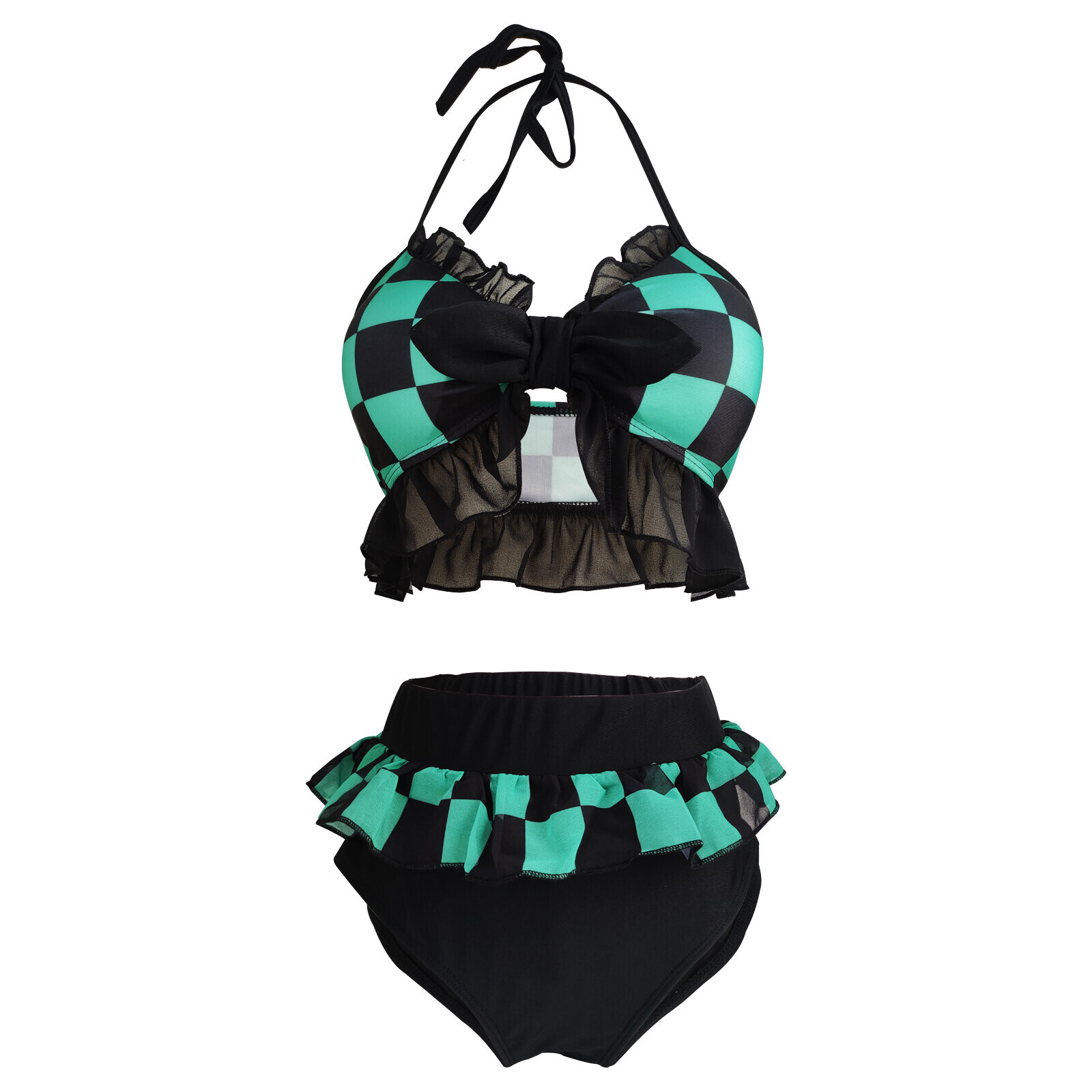 Women's Kamado Tanjiro Swimsuit Bikini Demon Slayer Bathing Suit ...