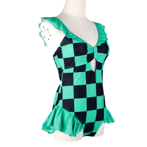Women's Tanjiro Swimsuit One Piece Demon Slayer Anime Cosplay Bathing ...