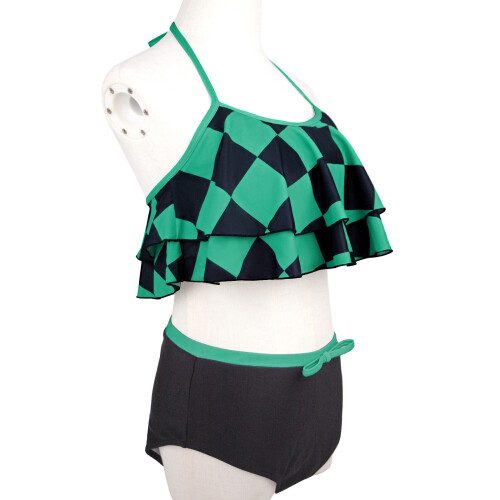 Women's Demon Slayer Kamado Tanjiro Swimsuit Cosplay Bikini Two Piece ...