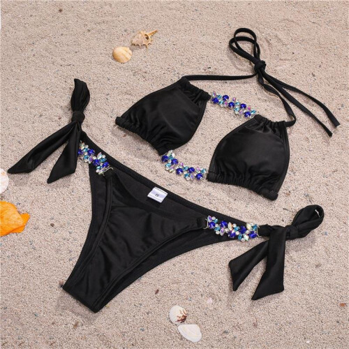 In X Diamond Bikini Sexy Swimsuit Female Brazilian Biquinis Halter Push