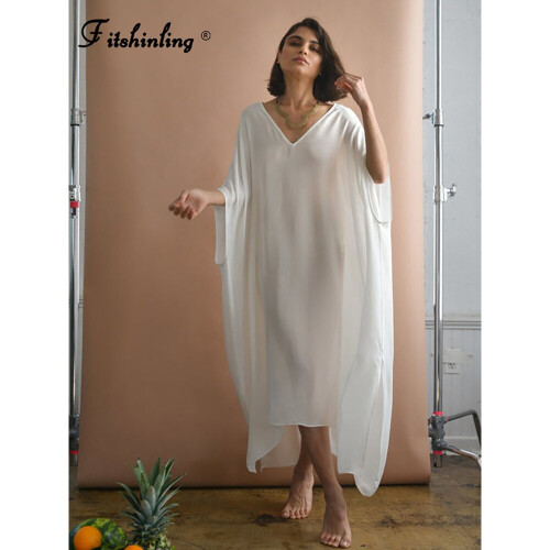 Fitshinling Oversize Beach Dress Female Bohemian Sheer Sexy Beachwear ...