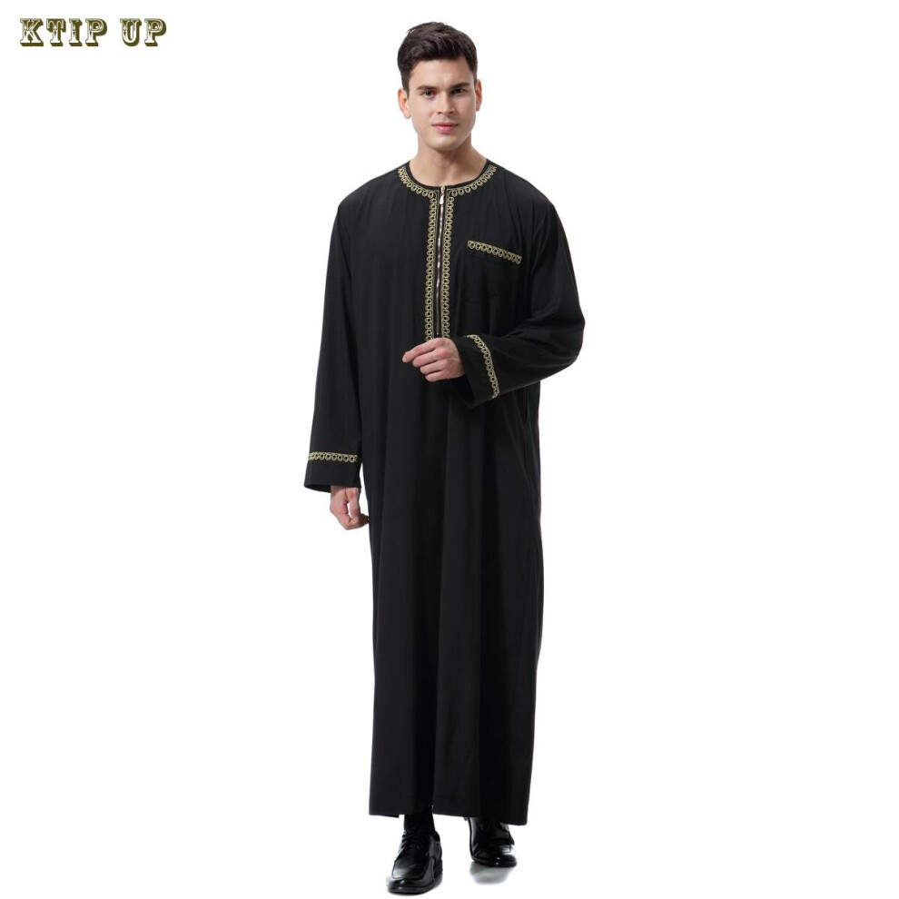 Solid Arabic Long Robes For Men Saudi Arabia Jubba Thobe Kaftan Middle ...
