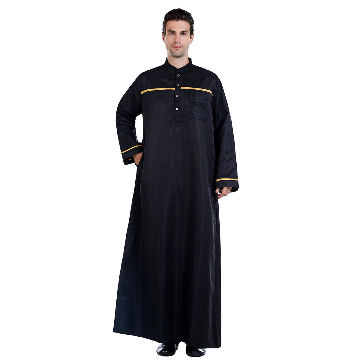 Men Abaya Muslim Clothing Dubai Islamic Jubba Thobe Robes Kaftan ...
