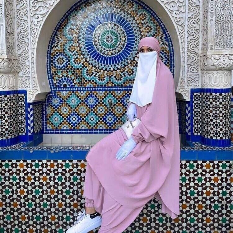Eid Muslim abayas for women 2 pieces Prayer Garment jilbab with pants ...
